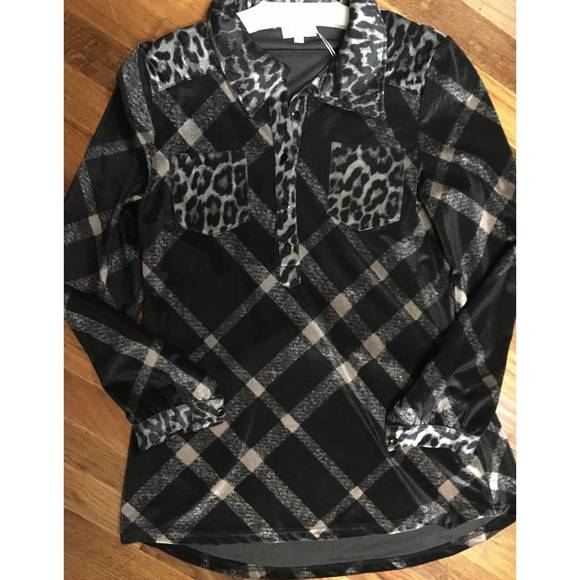 Adore | Tops | New Adore Animal Print Blouse In Black | Poshmark